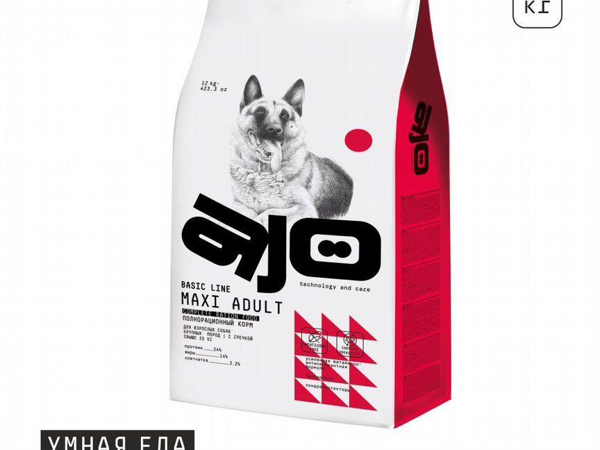 Сухой корм для собак крупных пород индейка 12 кг