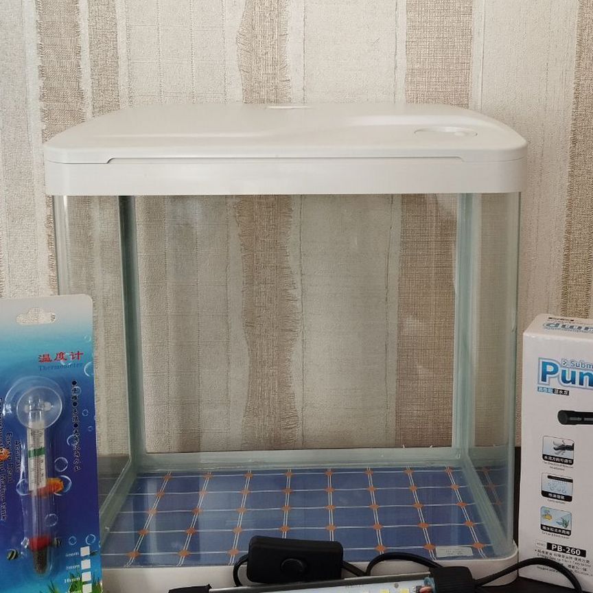 Аквариум 12,5 литров черный и белый