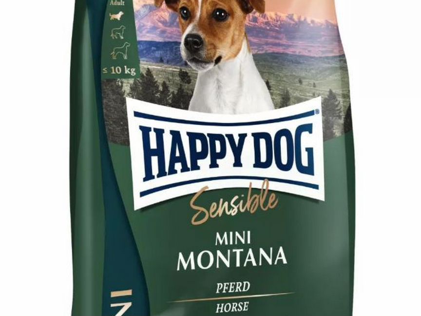 Сухой корм Happy Dog Mini Montana, конина 4 кг ме