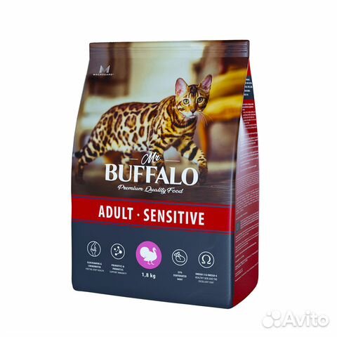 Корм Mr.Buffalo adult sensitive д/кошек 1,8кг инд
