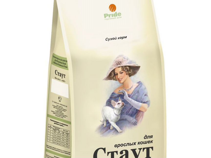 Корм Стаут для взрослых кошек, с ягненком и рисом