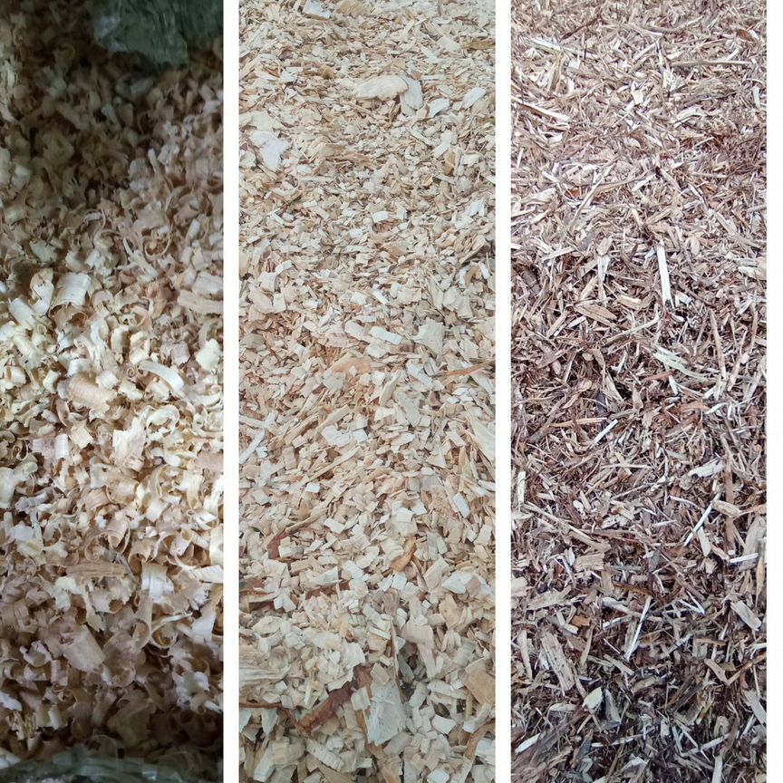 Опилки щепа в мешках