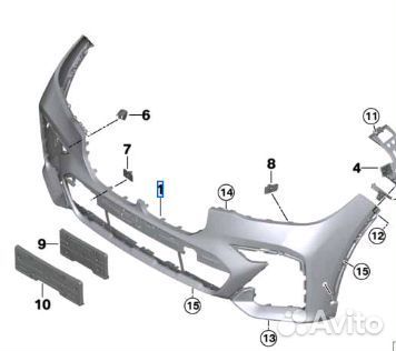 Бампер передний BMW G07 новый купить в Москве BMW 51118081817 | Авито