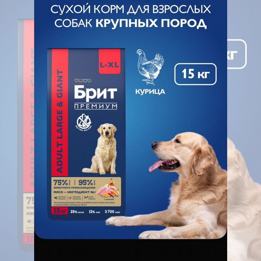 Сухой корм для собак крупных пород