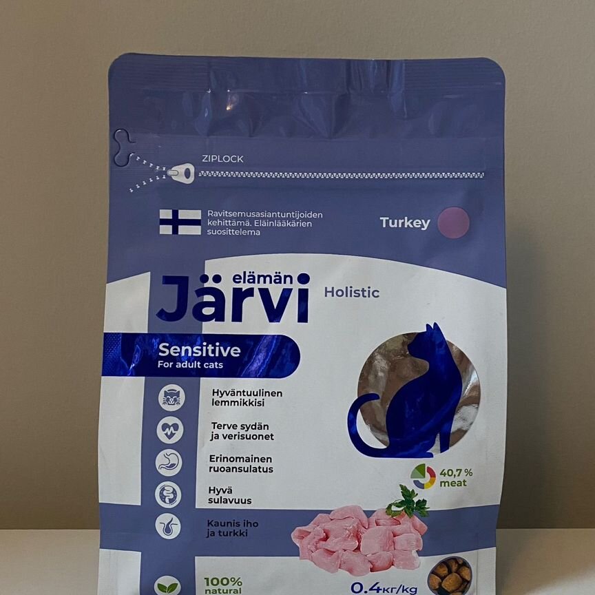 Корм для кошек jarvi sensitive индейка 400 г
