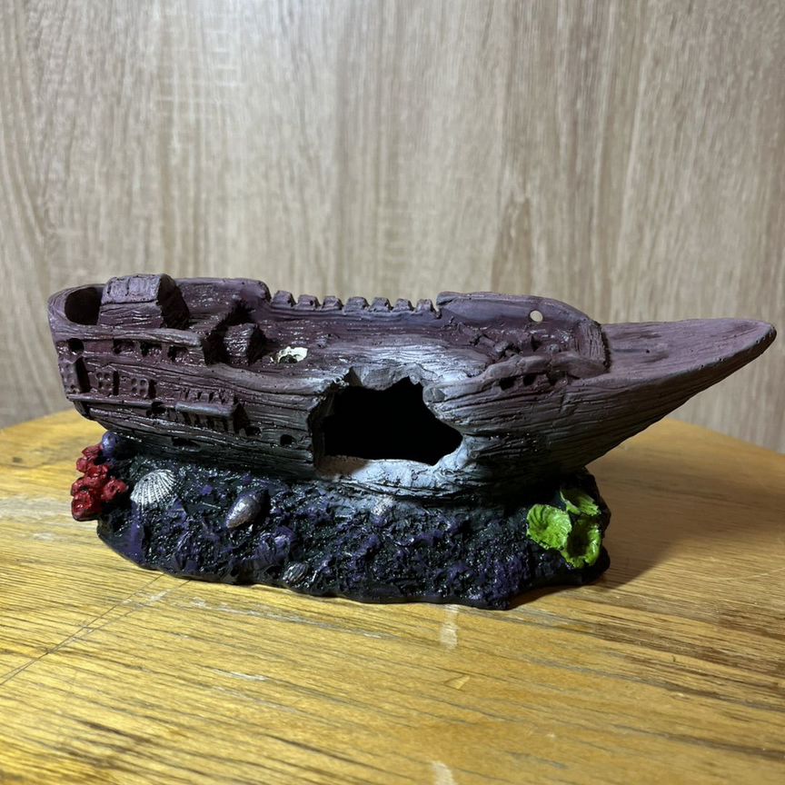 Грот для аквариума затонувший корабль