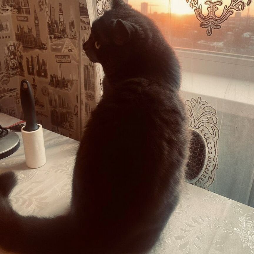 Шотландский вислоухий длинношёрстный, взрослый кот
