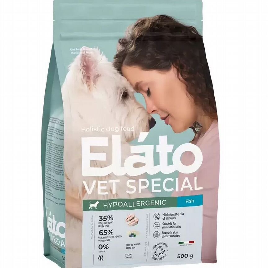 Сухой корм Elato Holistic Vet Special Hypoallergenic для собак всех пород с рыбой - 0,5 кг