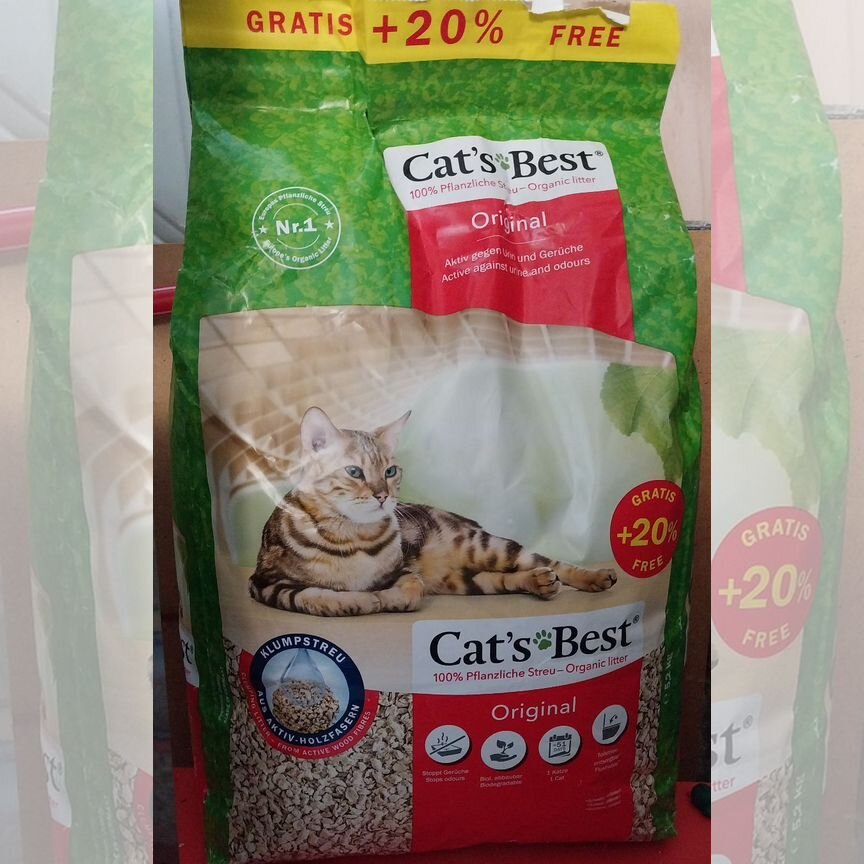 Древесный наполнитель для кошек, 12 л