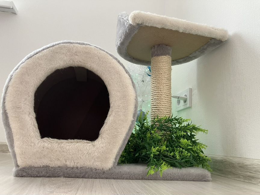 Готовый домик для котят,кошки/котика с когтеточкой
