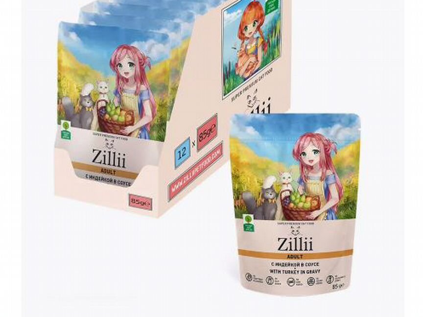 Зиллии (Zllii) Корм для кошек с индейкой в соусе