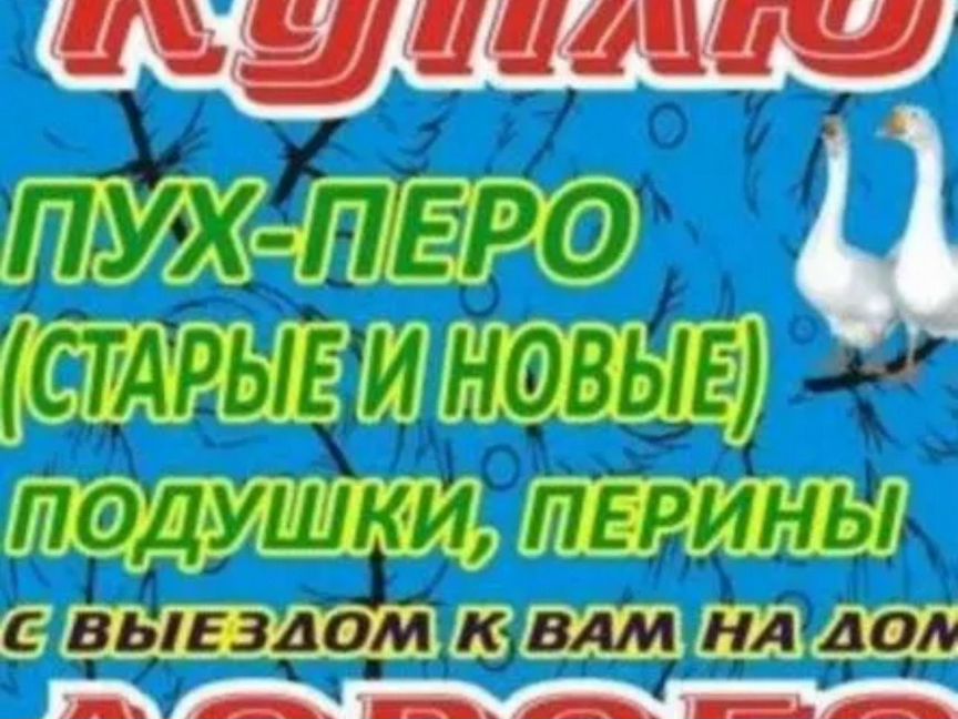 Пуховик пух перо подушки перины выезд к вам