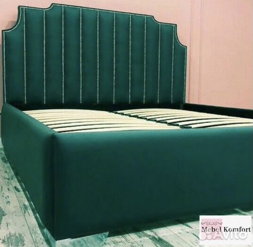 Кровать двухспальная с мягким изголовьем купить в Санкт-Петербурге ...
