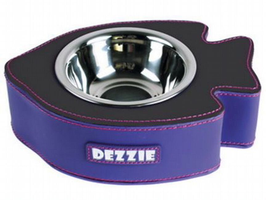 Миска dezzie д/кошек 21x15x5см 125мл черно-фиолето