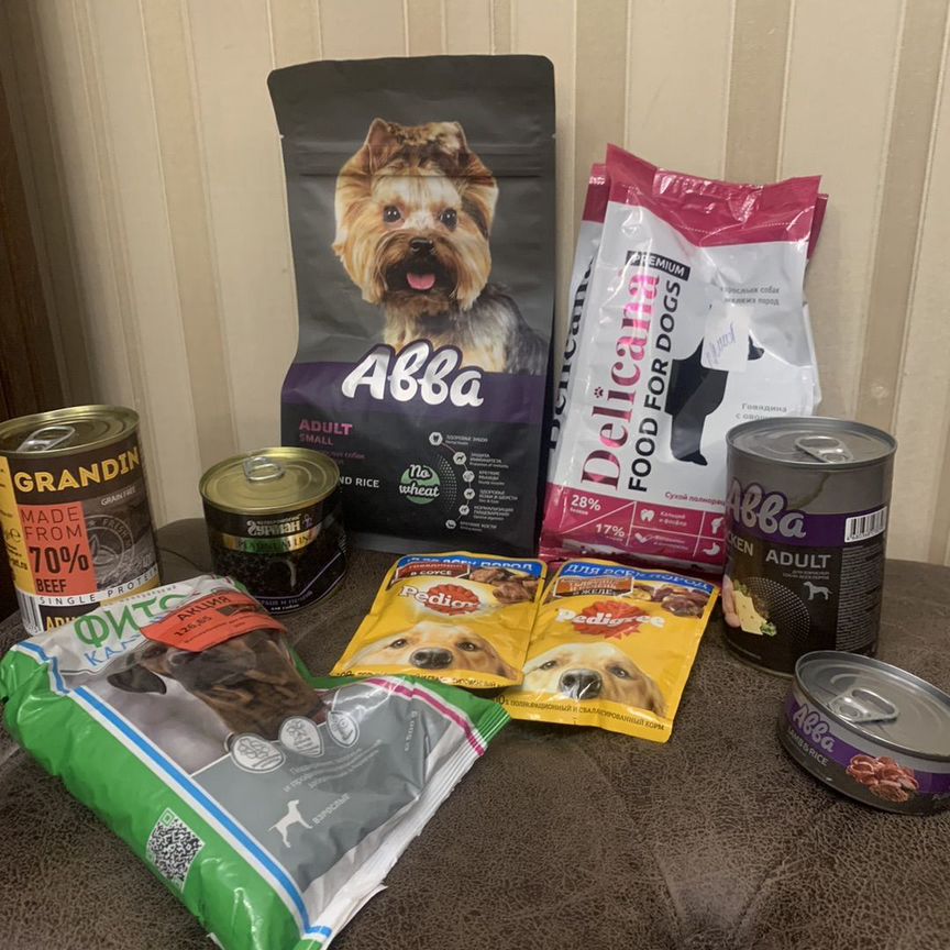 Еда для собак пакетом