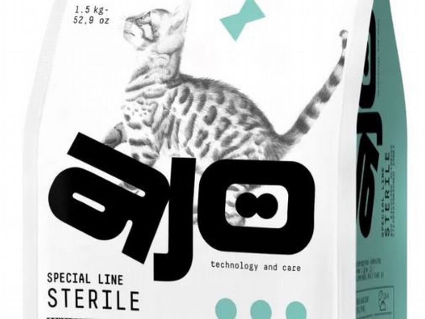 AJO Cat Sterile 1,5 кг сухой корм для стер. кошек