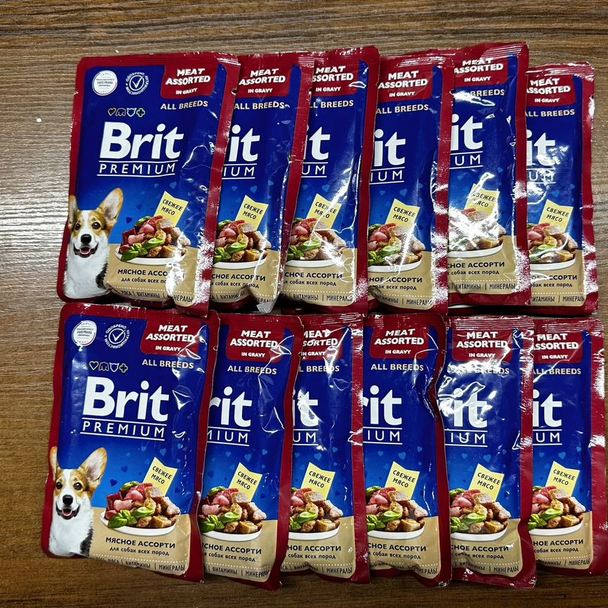 Корм для собак Brit premium мясное ассорти