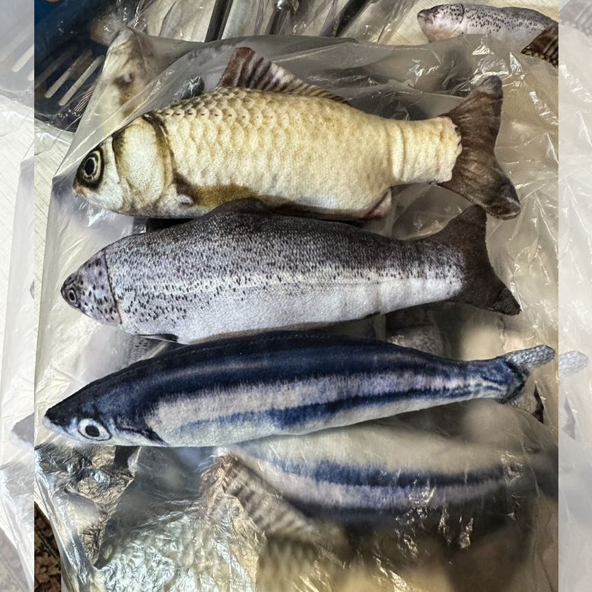 Игрушки для собак и кошек мягкие рыбки