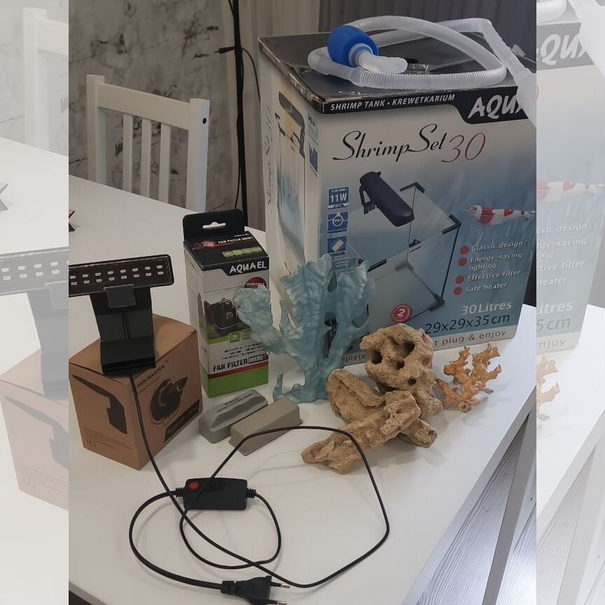 Аквариум с рыбками aquael на 30 л
