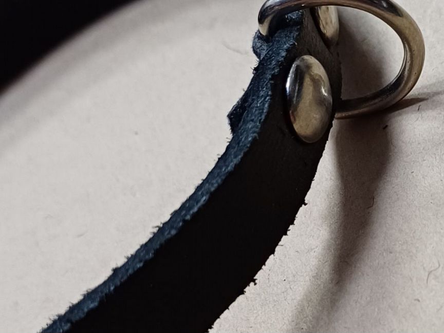 Ошейник кожаный с кольцом