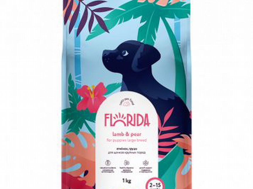 Корм Florida курица для щенков средних пород