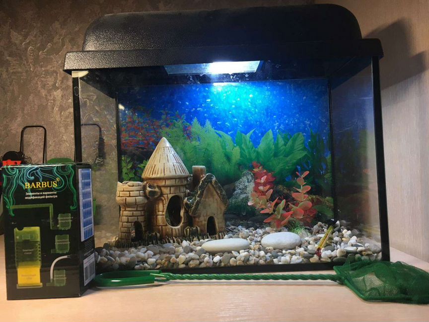Аквариум 15л + приспособления и декор в подарок