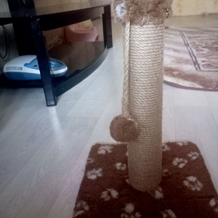 Когтеточка столбик с лежанкой