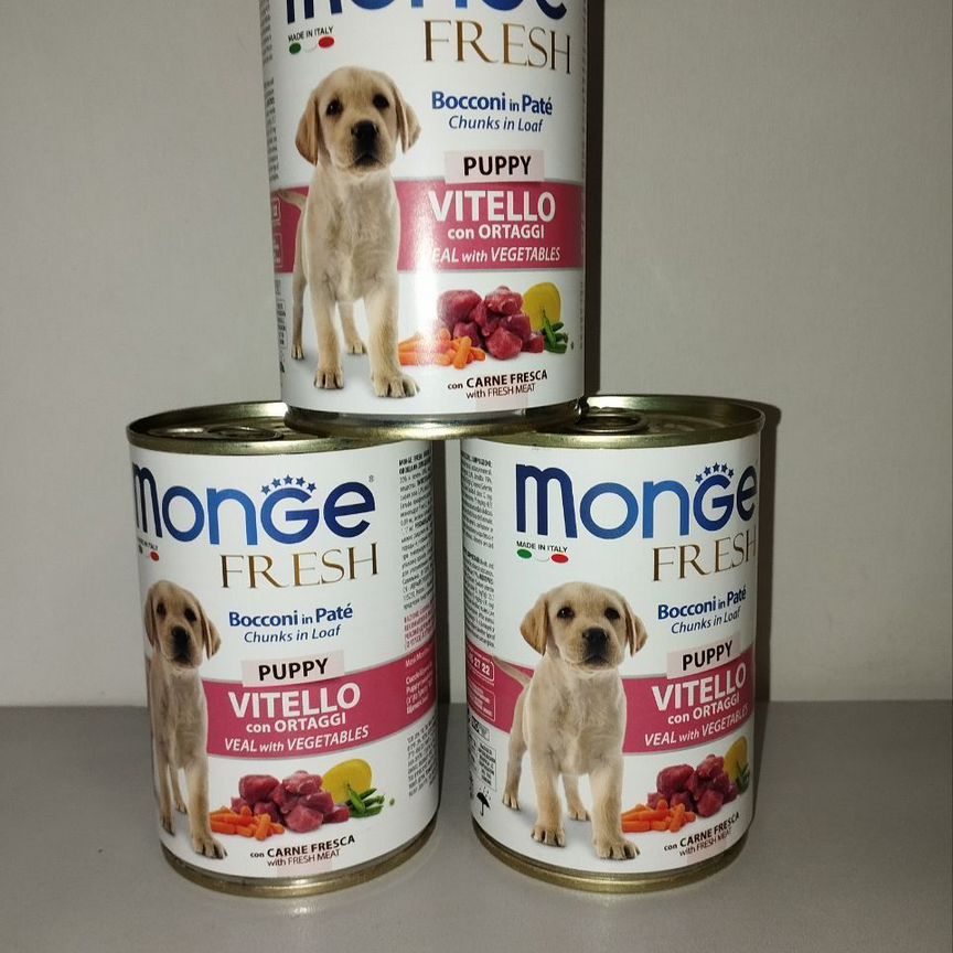 Monge Dog Fresh Chunks in Loaf для щенков Телятина