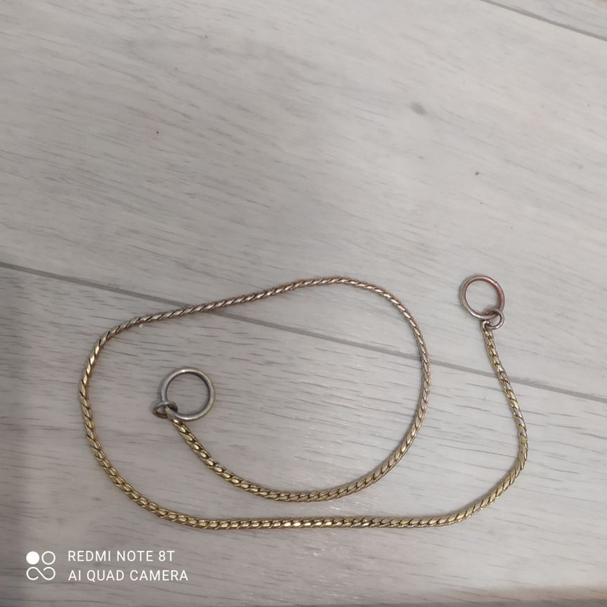 Ринговка кобра и поводок серебро золото 2 шт