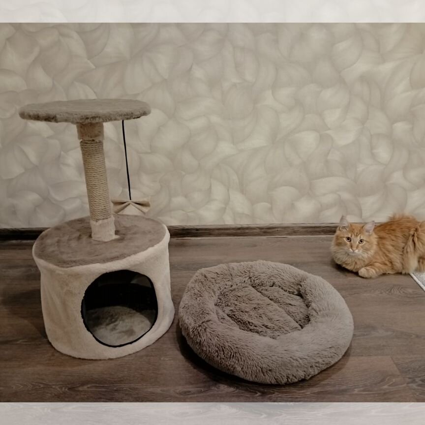 Когтеточка для кошек с лежанкой