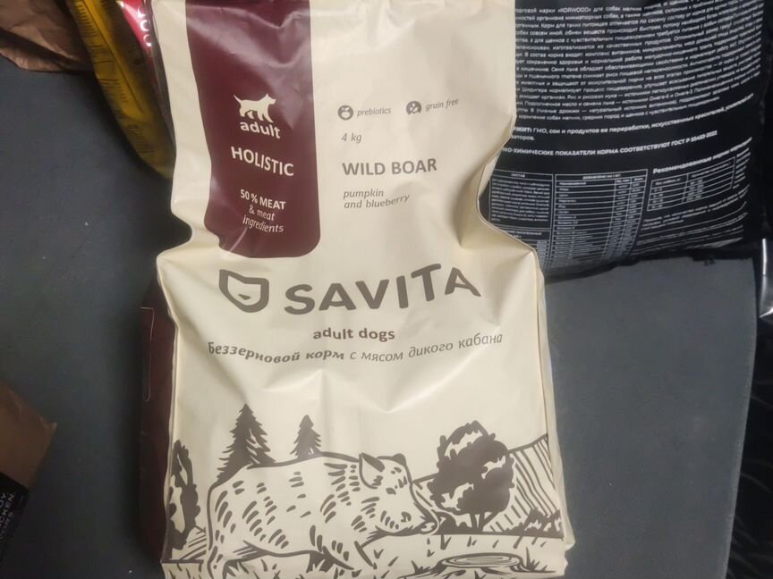 Корм savita с мясом дикого кабана 4кг