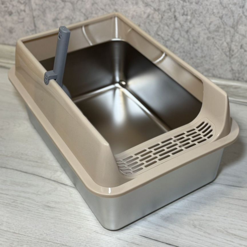 Лоток для кошек из нержавеющей стали новый