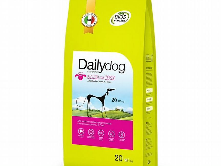 Dailydog с ягненком и рисом 20 кг