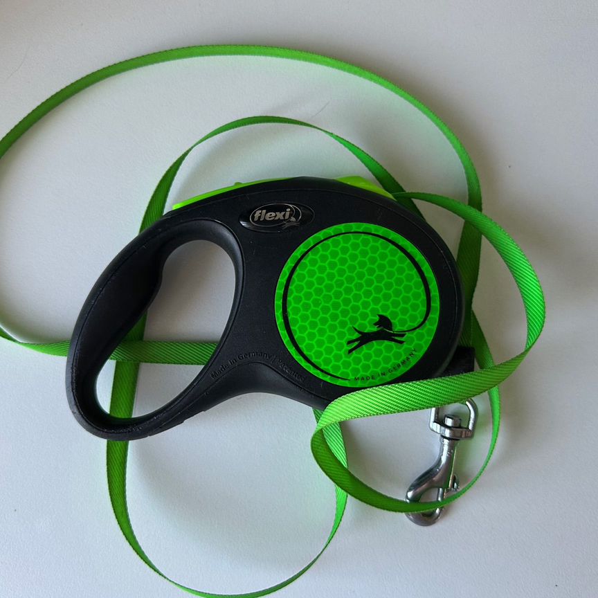 Поводок рулетка flexi 5м Neon Green