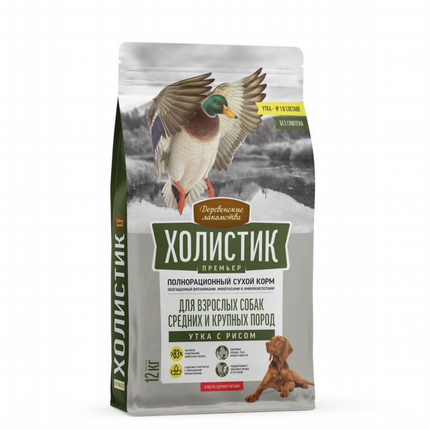 Сухой корм для собак Деревенские лакомства 12 кг