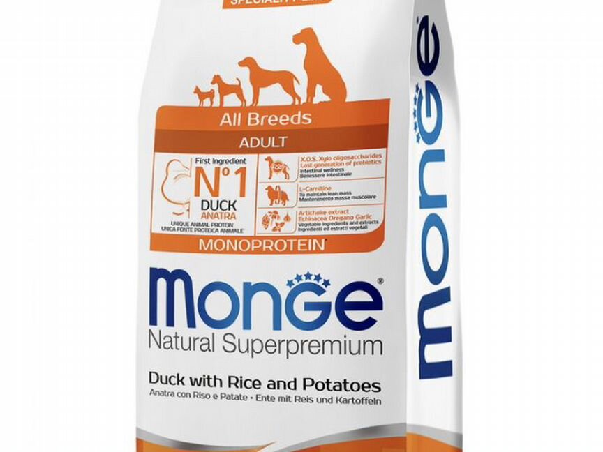 Корм для собак Monge 15 кг, Утка Monoprotein