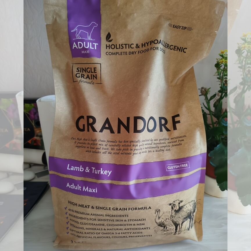 Корм для собак grandorf 3кг ягненок-индейка