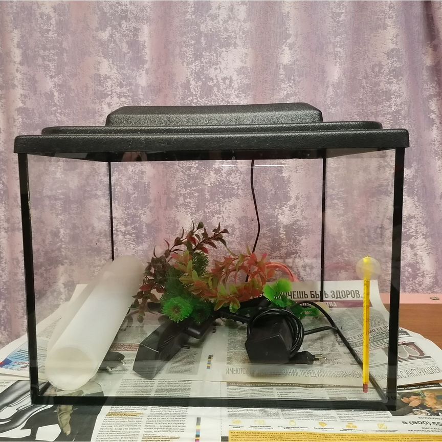 Аквариум 55л с крышкой и подсветкой