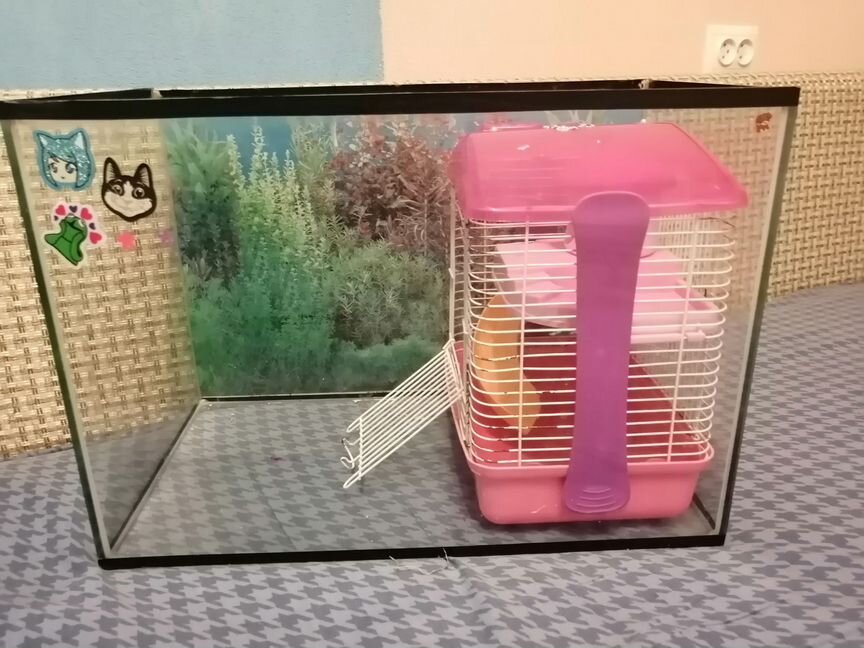 Аквариум с клеткой