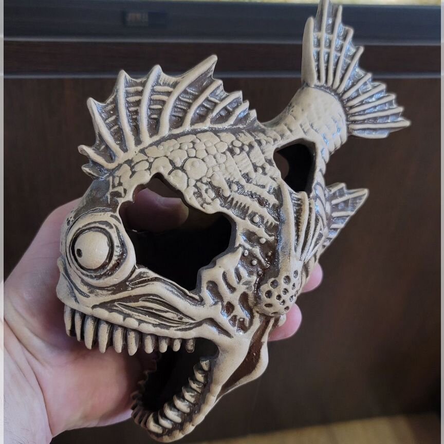 Грот для аквариума Рыба и Анубис