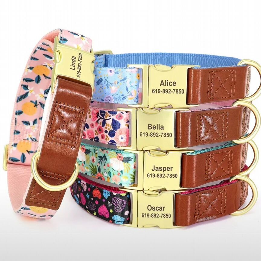 Ошейник для собак и кошек с гравировкой