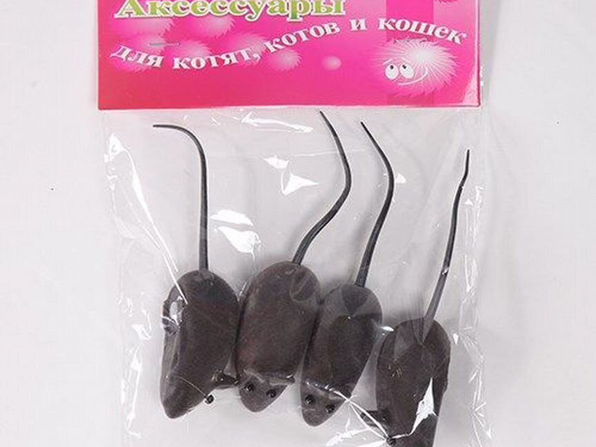 Мышь 5см Шурум-Бурум бархатная серая игрушка для к