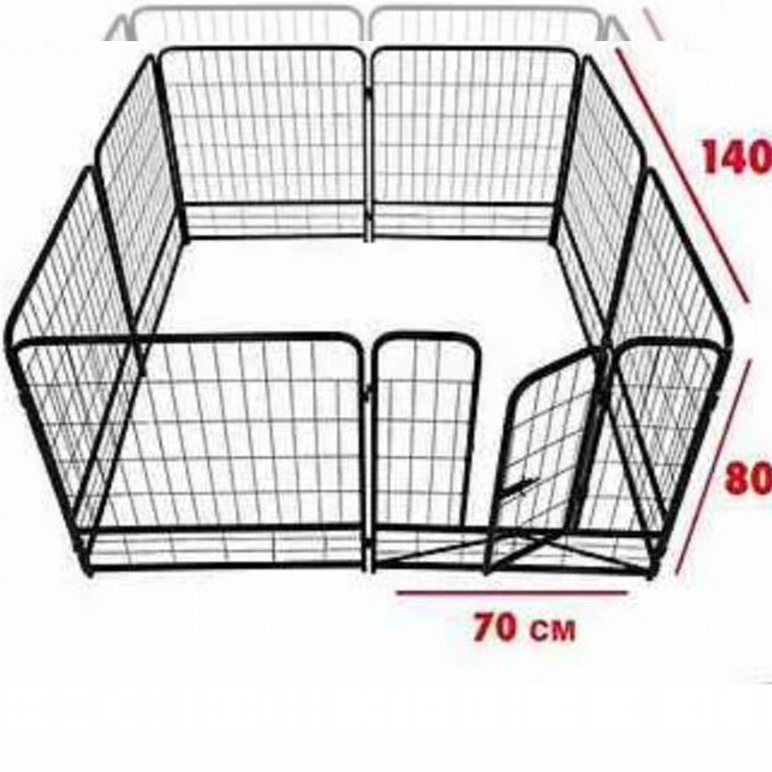 Вольер усиленный 8 секций высота 80см
