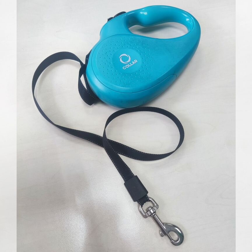 Поводок-рулетка collar, 50кг, 5м, лента, голубой