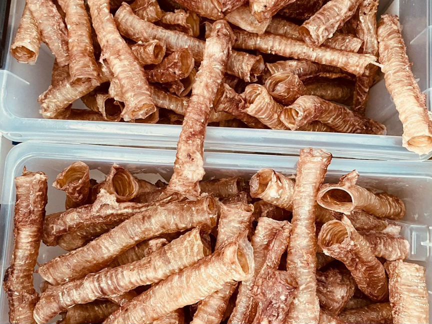 Сушёные лакомства для собак (свиные трахеи)