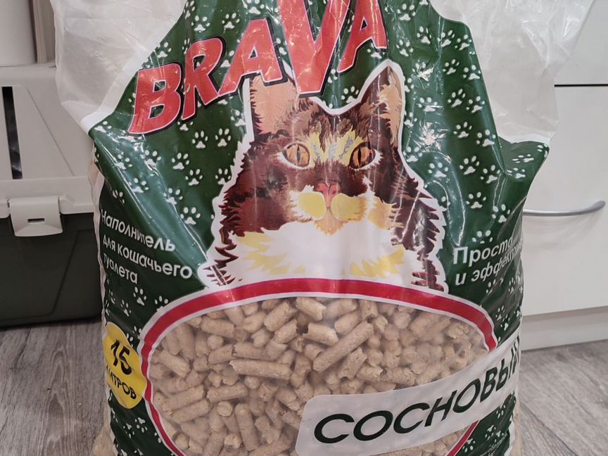 Наполнитель для кошачьего туалета сосновый brava