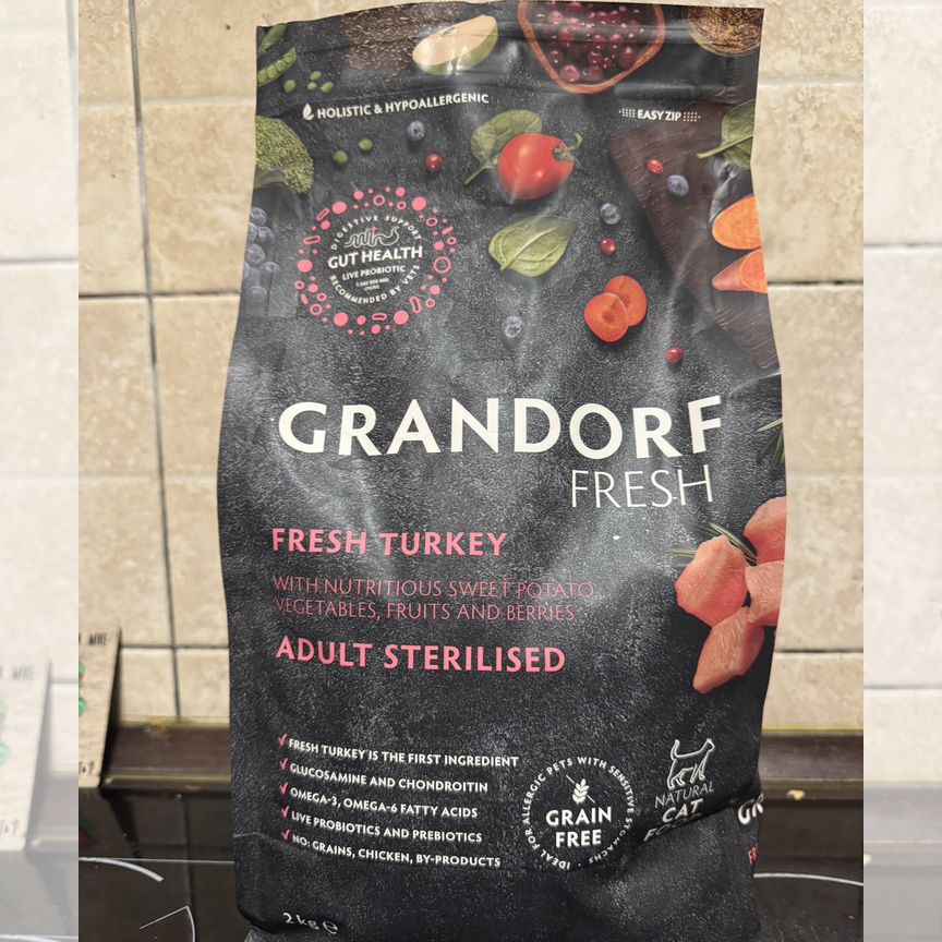 Кошачий корм Grandorf (Индейка/Батат) 2 кг