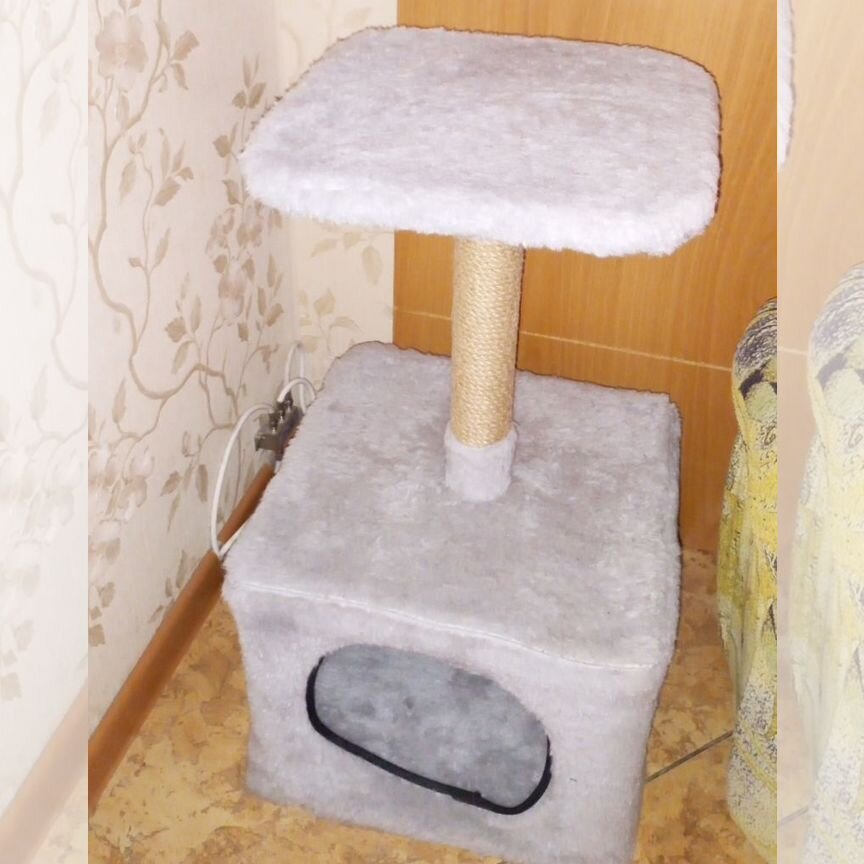 Кошачий домик с когтеточкой