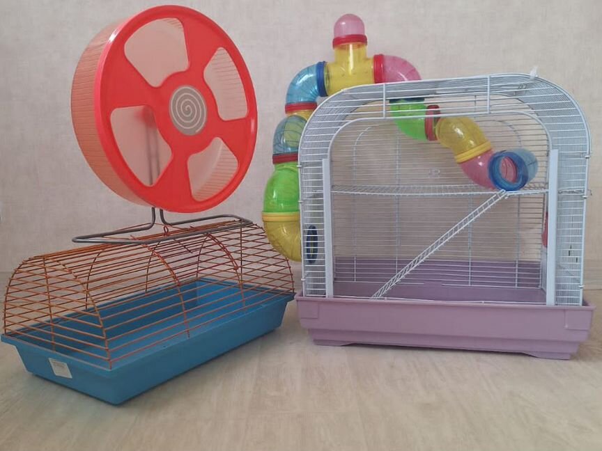Клетка и колесо для хомяка