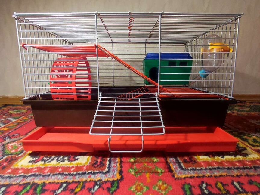 Клетка новая+(опилки) для грызунов. (2-ух ярусная)